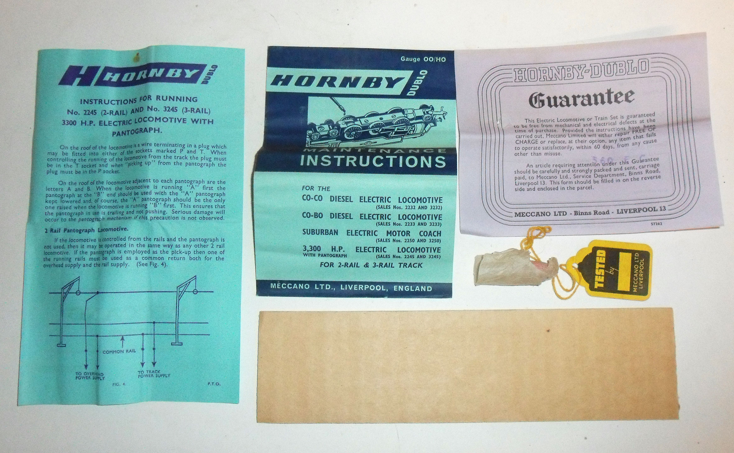 HORNBY DUBLO 2-RAIL 2245 3,300HP ELECTRIC LOCOMOTIVE E3002 BOXED ...