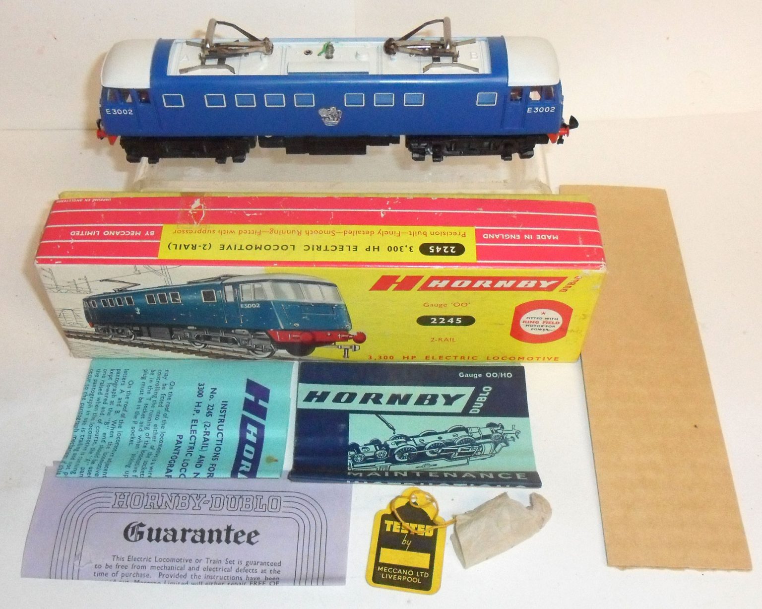 HORNBY DUBLO 2-RAIL 2245 3,300HP ELECTRIC LOCOMOTIVE E3002 BOXED ...