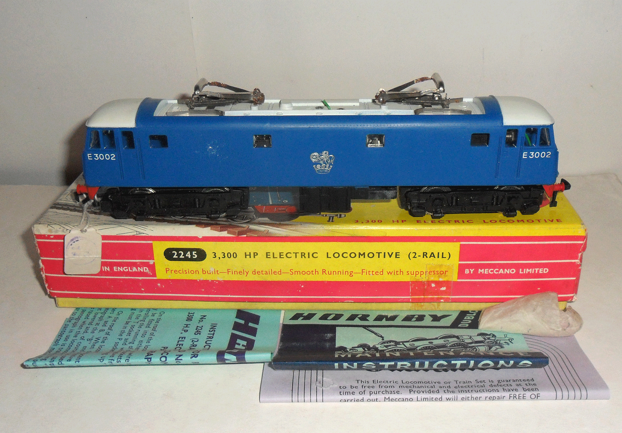 HORNBY DUBLO 2-RAIL 2245 3,300HP ELECTRIC LOCOMOTIVE E3002 BOXED ...